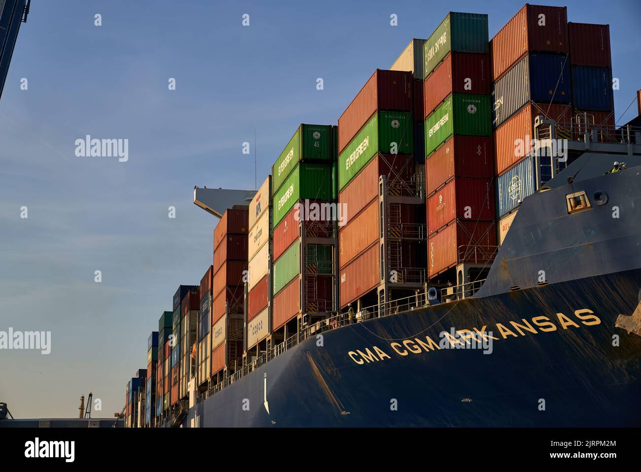 Odessa, Ukraine SIRCA 2019: Containers stack on ship deck. Container ...