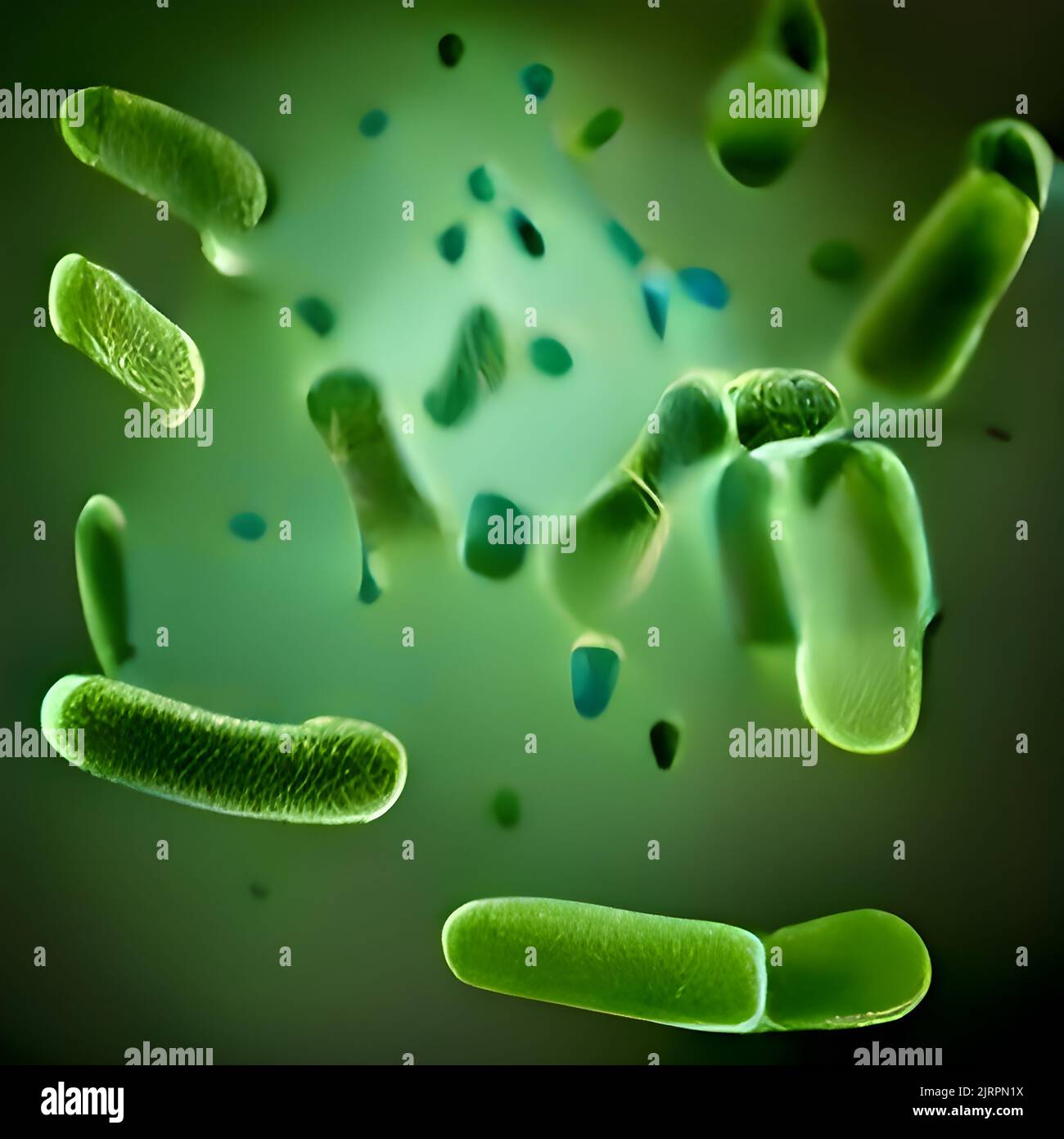 Microscopic view of bacteria. 3d illustration Stock Photo - Alamy