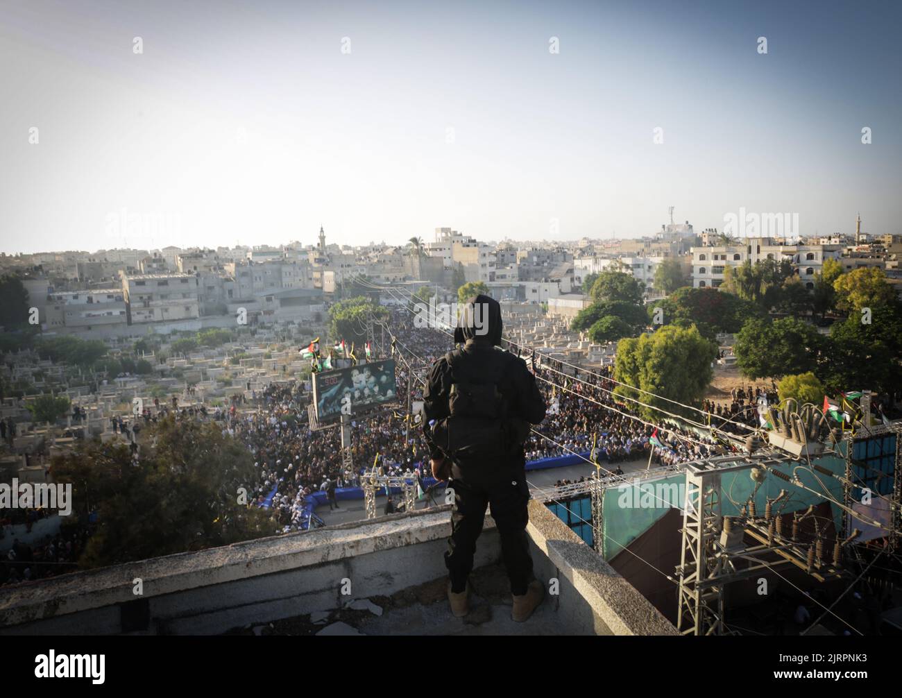Gaza, Palestine. 25th Aug, 2022. Fighter of the Al-Quds Brigades, the ...