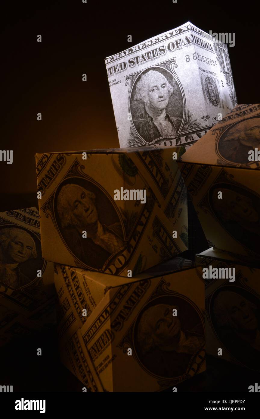 Cubes dollar hi-res stock photography and images - Alamy
