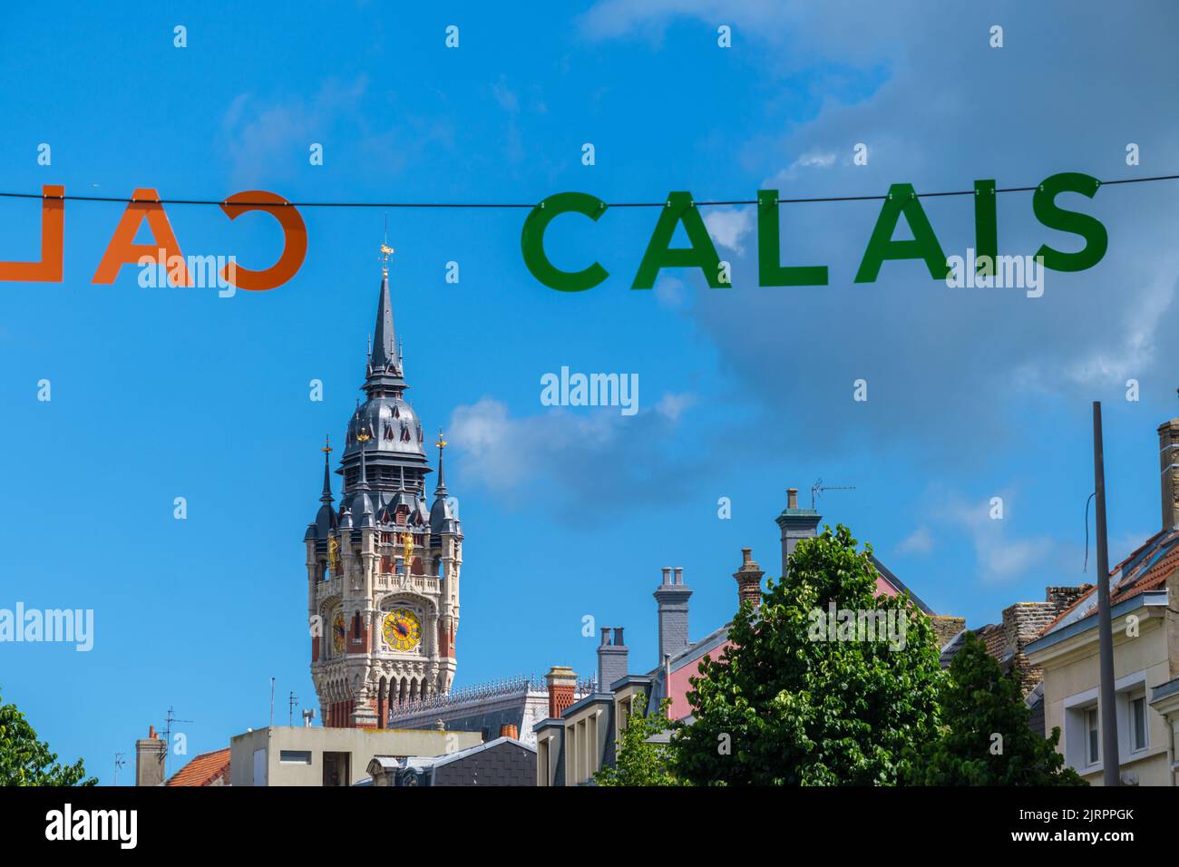 Clock tower town hall calais hi-res stock photography and images - Alamy