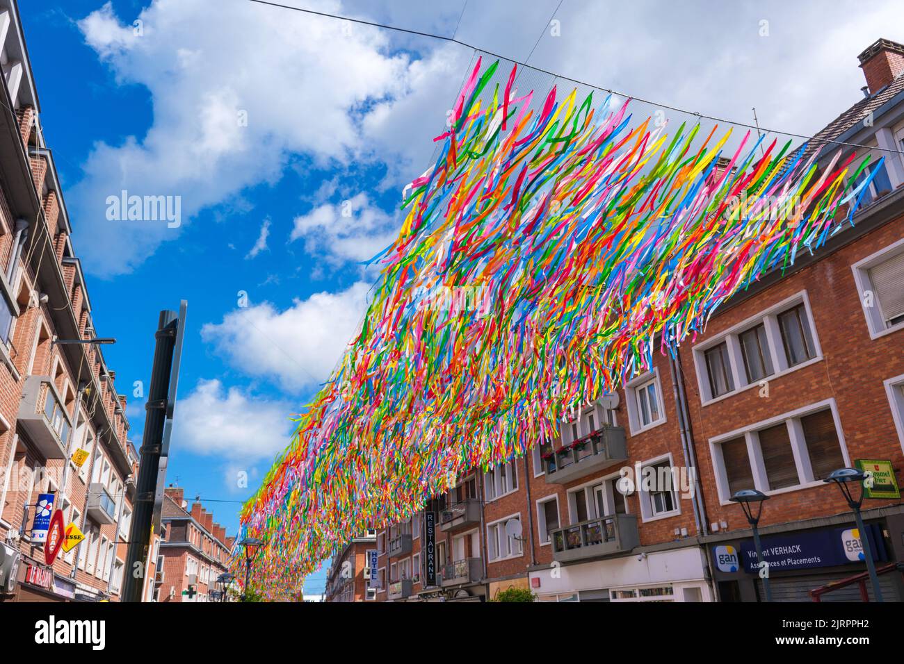Calais, France - 26 June 2022: Patricia Cunha Color Rain installation ...
