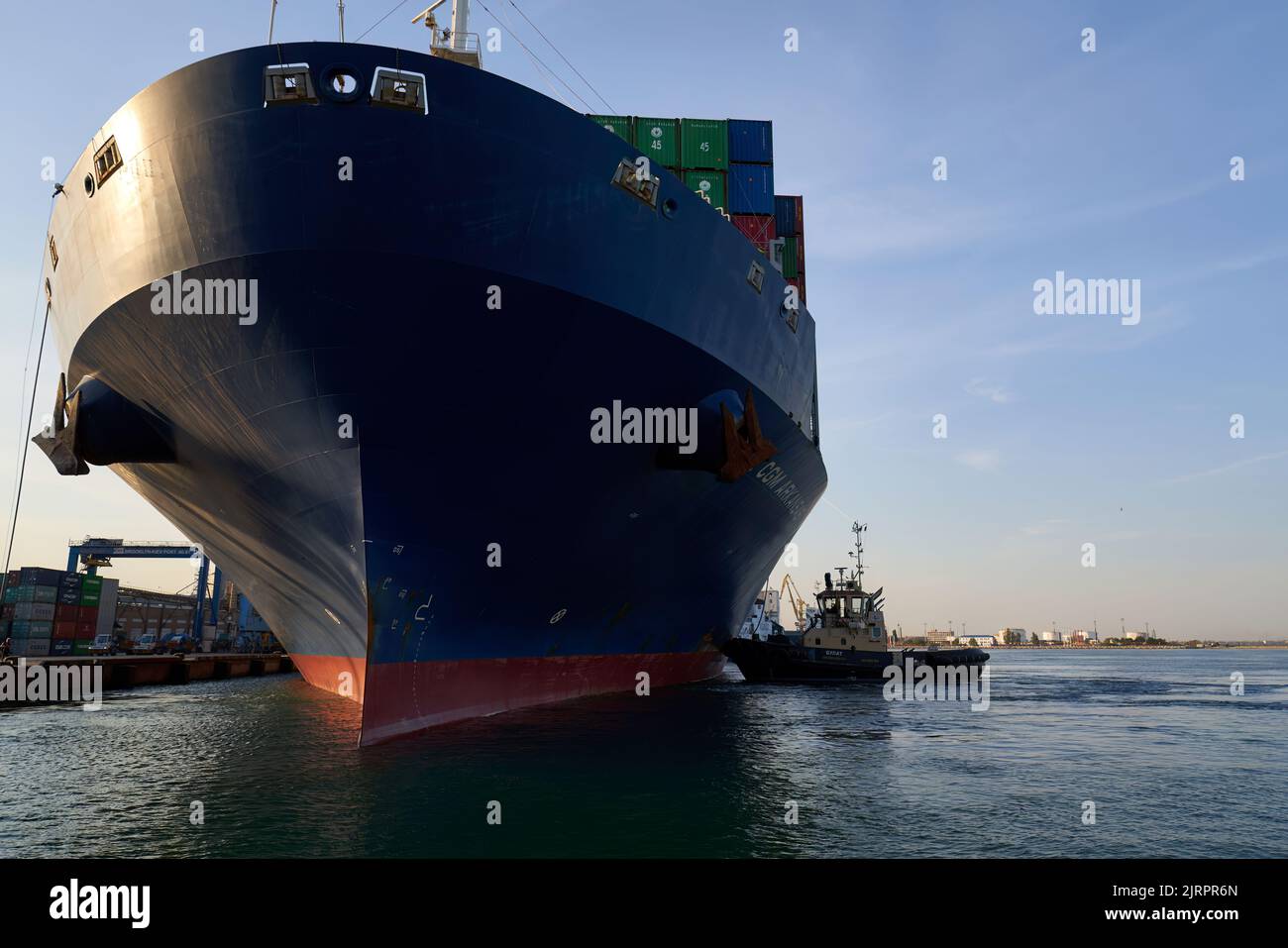 Odessa, Ukraine SIRCA 2019: Container ship in port at container ...