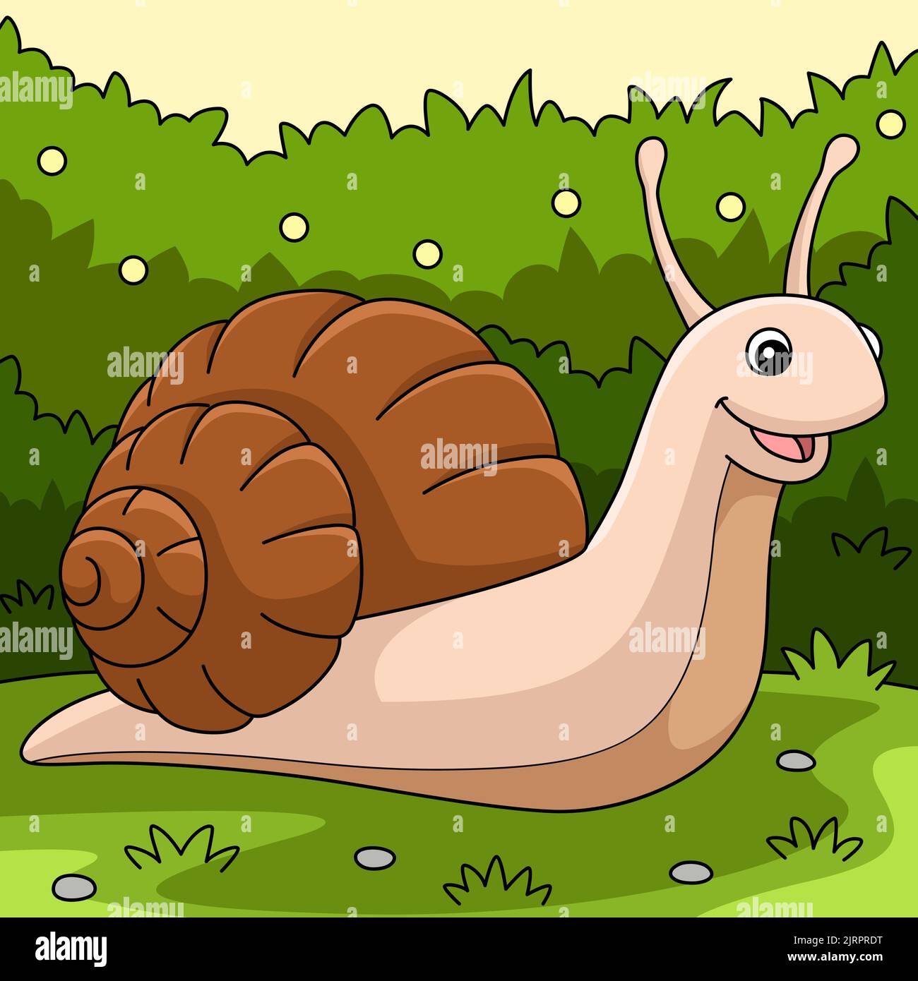 Snail Animal Colored Cartoon Illustration Stock Vector Image & Art - Alamy