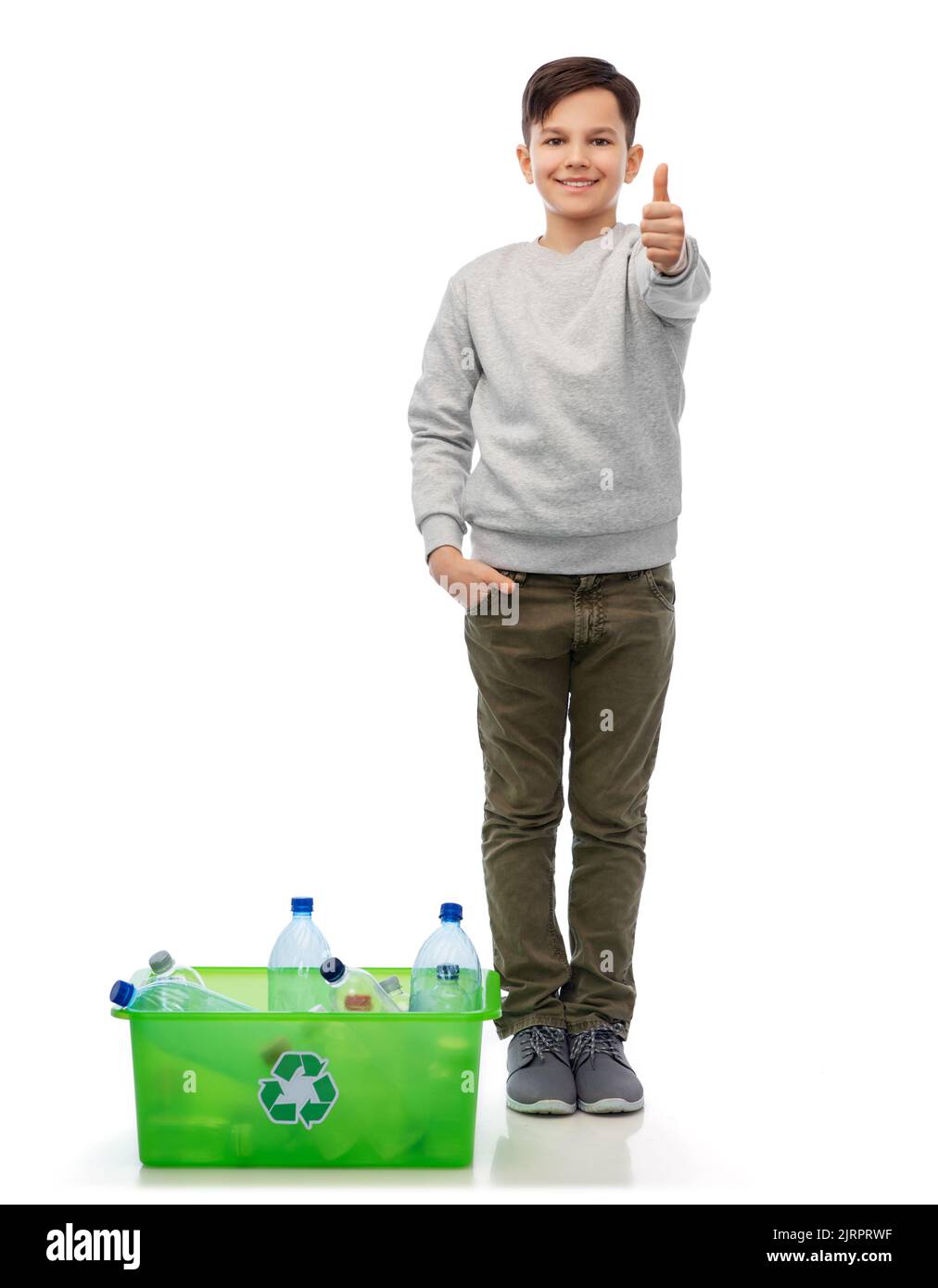smiling boy sorting plastic waste Stock Photo - Alamy
