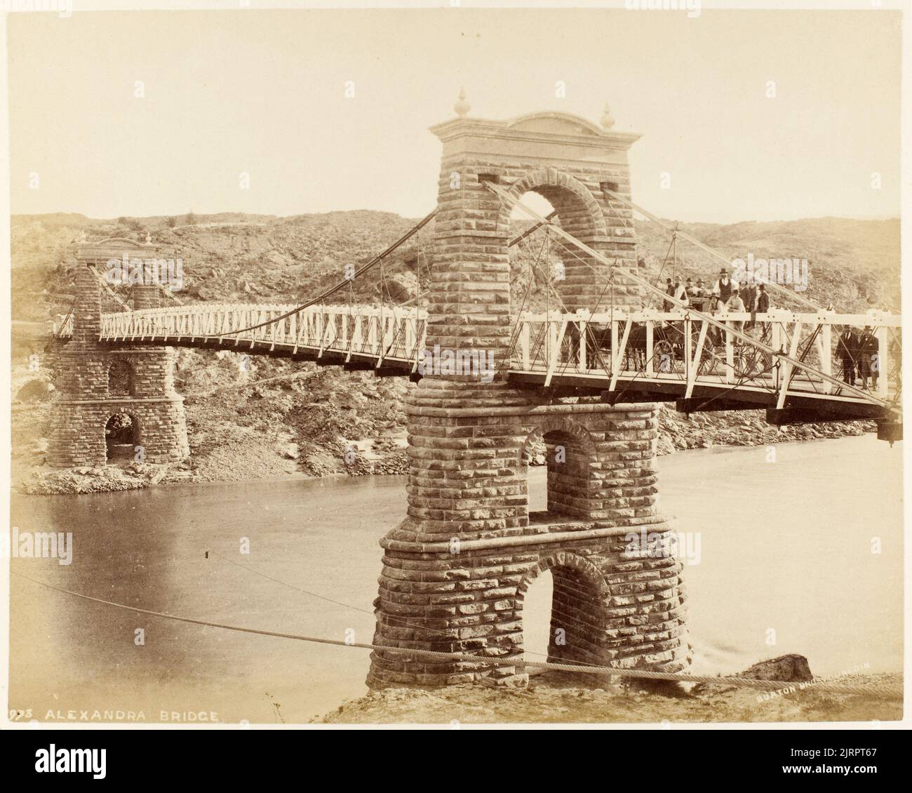 Alexandra Bridge, 1880s, Dunedin, by Burton Brothers Stock Photo - Alamy