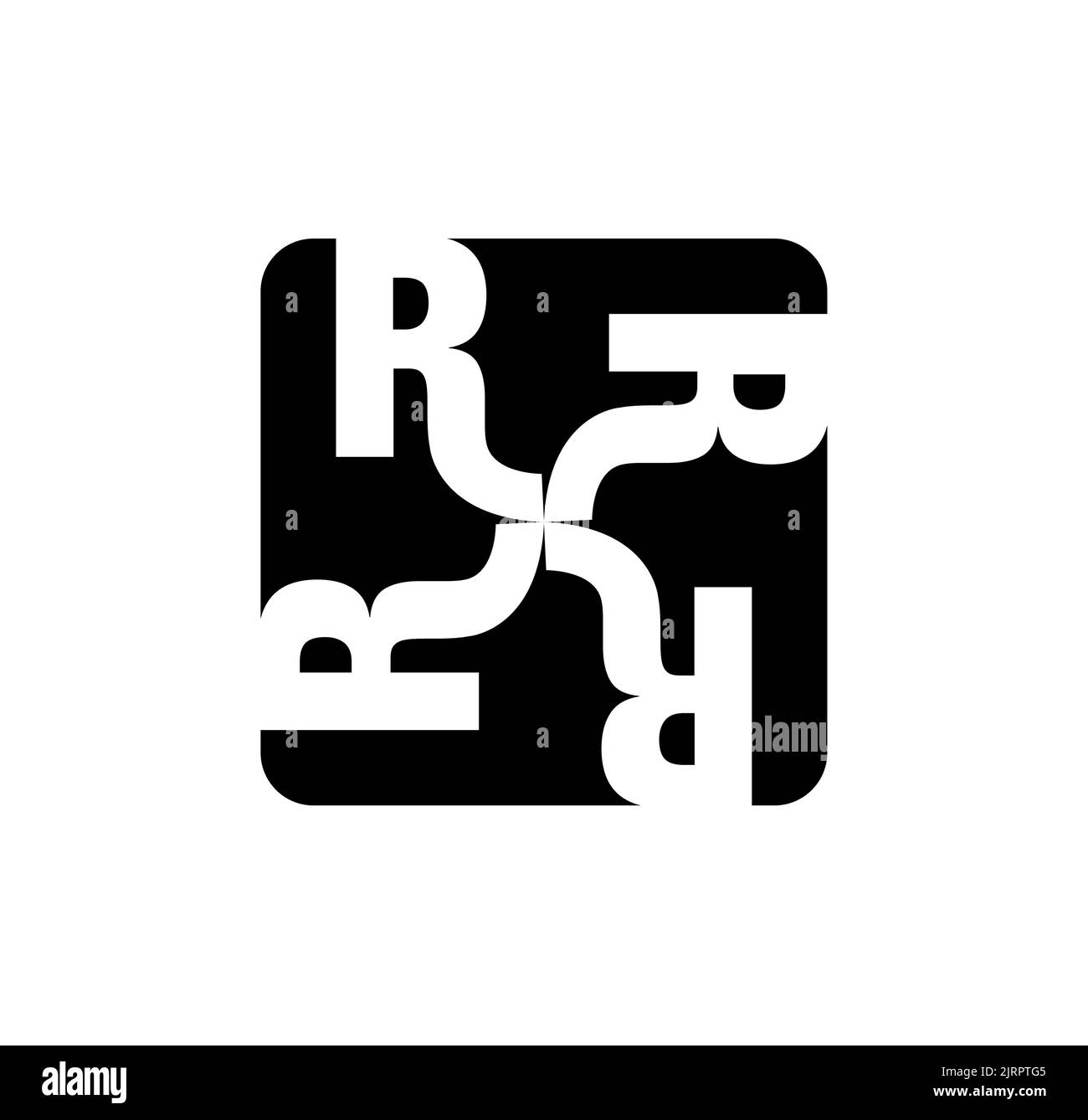A minimalistic design of a logo illustration with the letters "RRRR" in ...