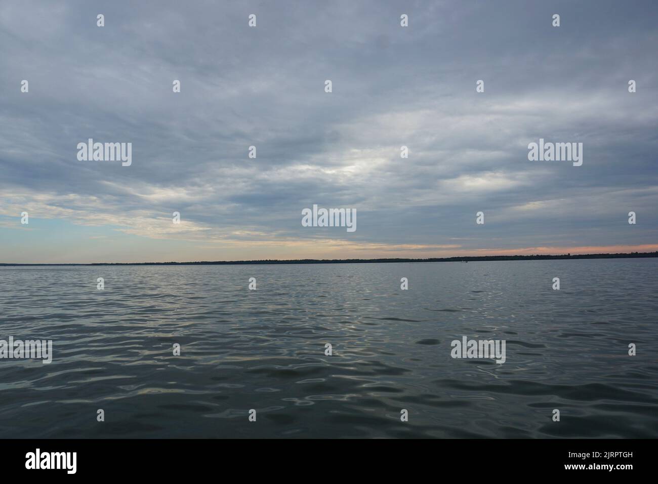 Summer sunset on Castle Rock Lake, Adams County, Wisconsin Stock Photo ...