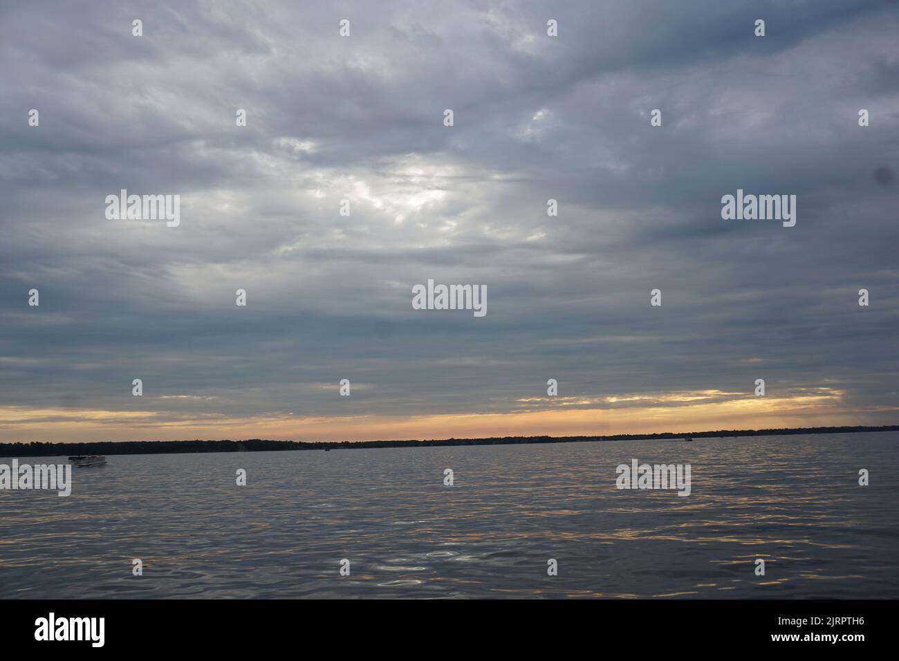Summer sunset on Castle Rock Lake, Adams County, Wisconsin Stock Photo ...