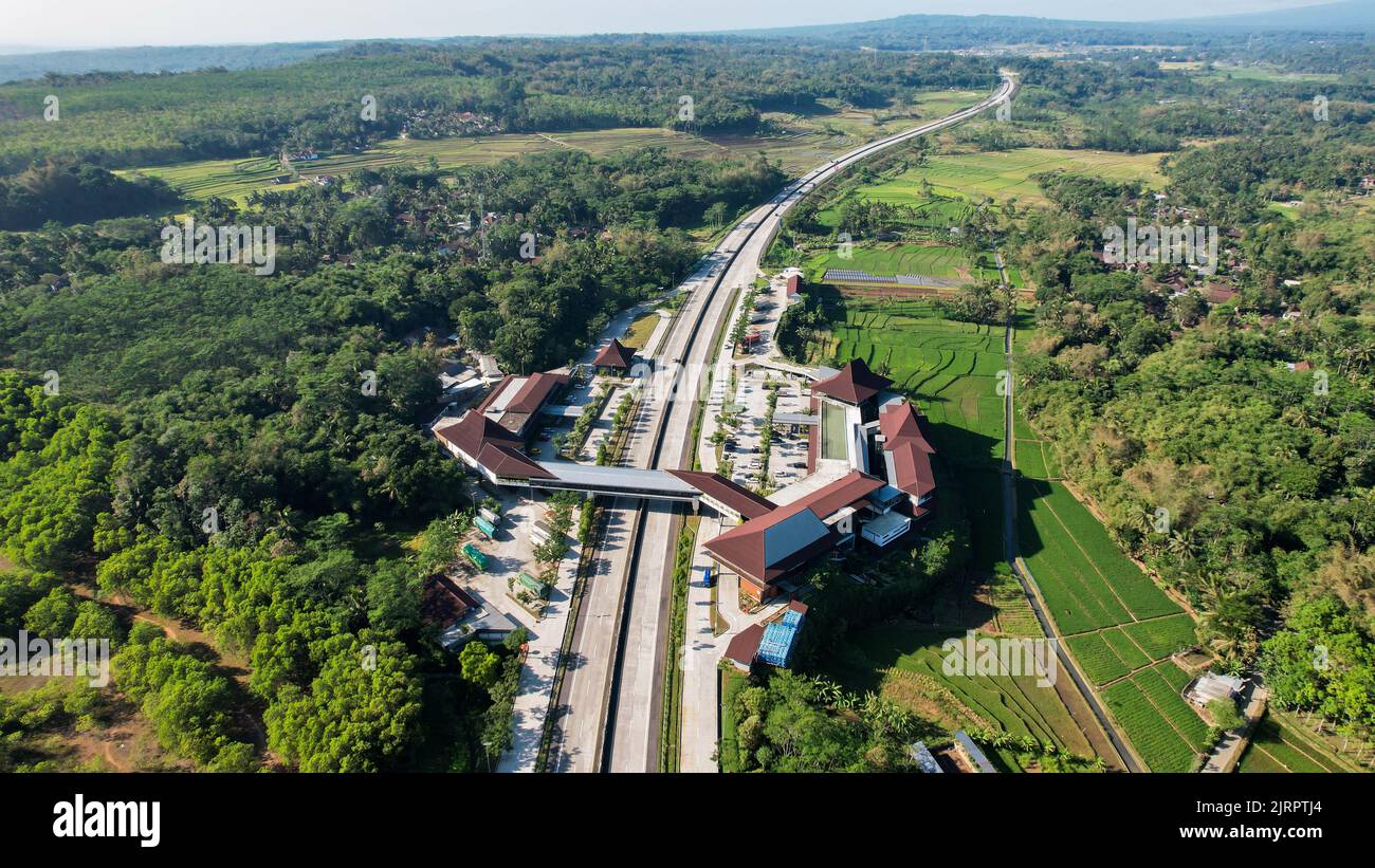 Aerial view of Parking space provided in the rest area of Pendopo 456 ...