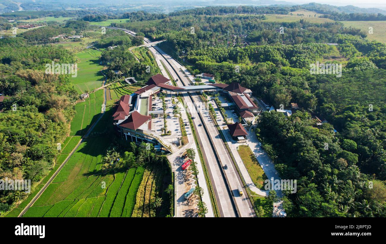 Aerial view of Parking space provided in the rest area of Pendopo 456 ...