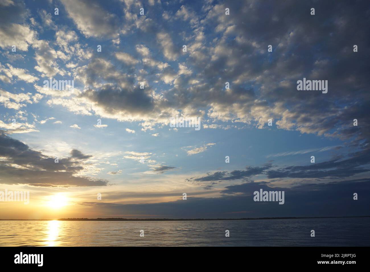 Summer sunset on Castle Rock Lake, Adams County, Wisconsin Stock Photo ...