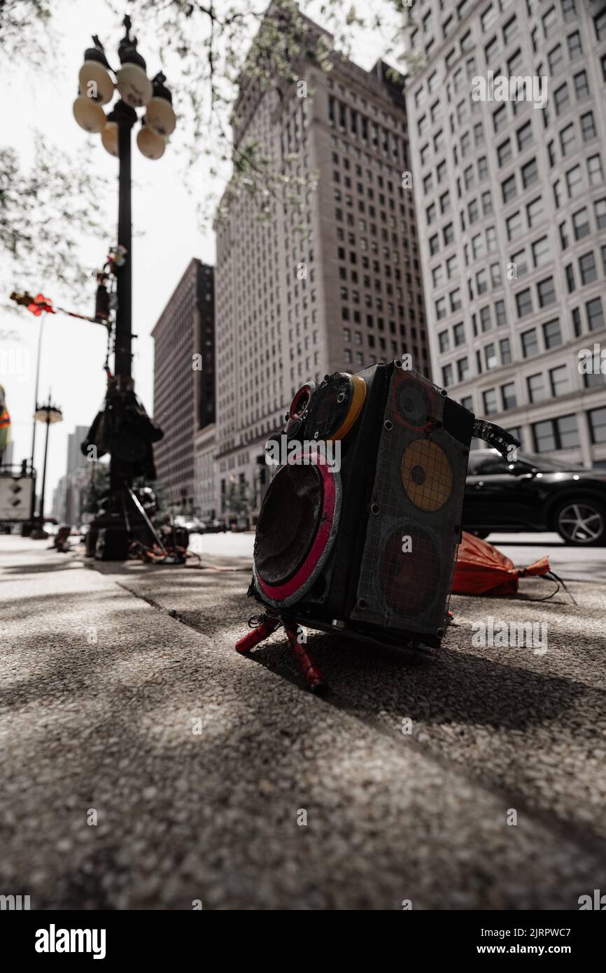 Vertical shot downtown chicago under hi-res stock photography and ...