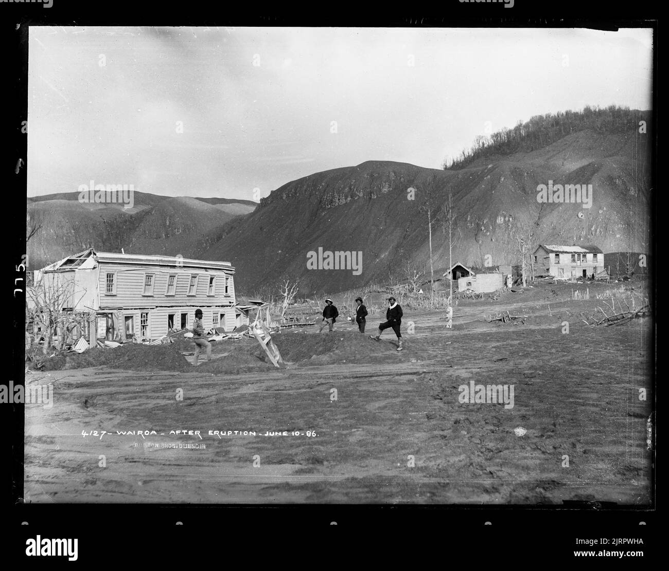 Natural disaster volcanic eruption Black and White Stock Photos ...