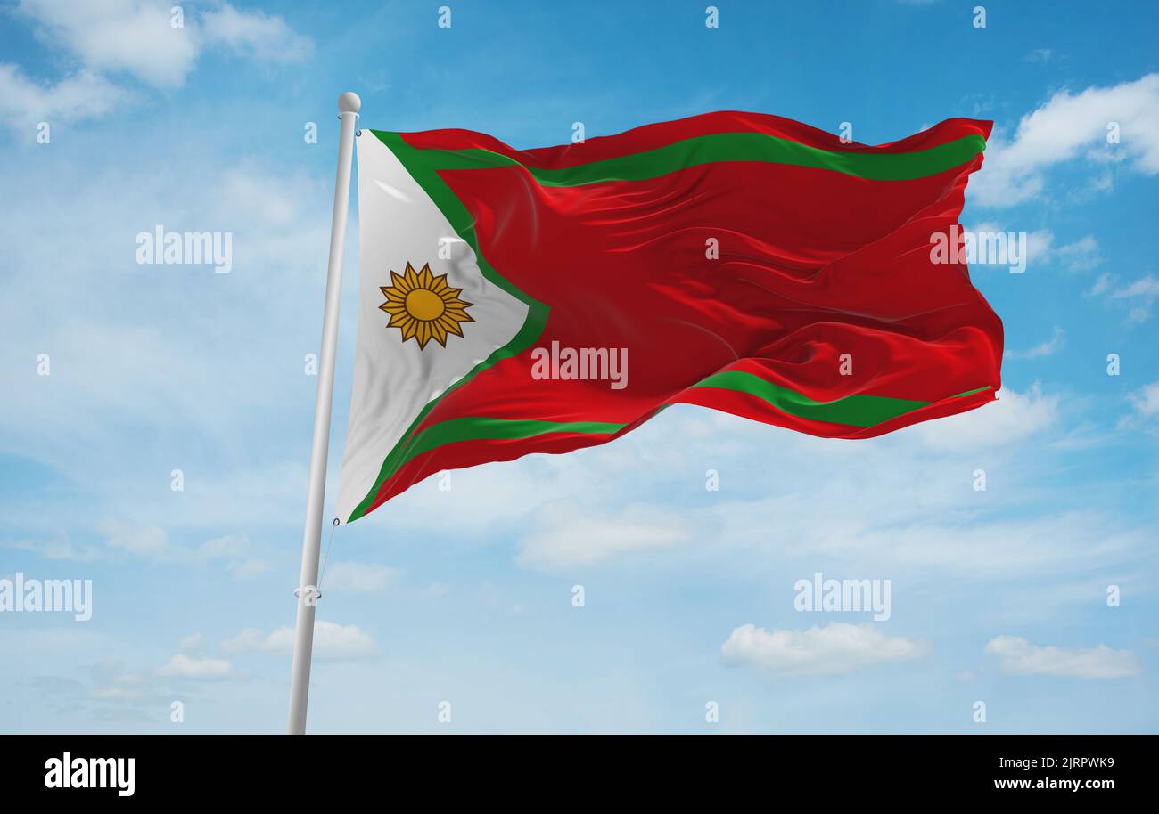 flag of Arab peoples Hawar people at cloudy sky background, panoramic ...