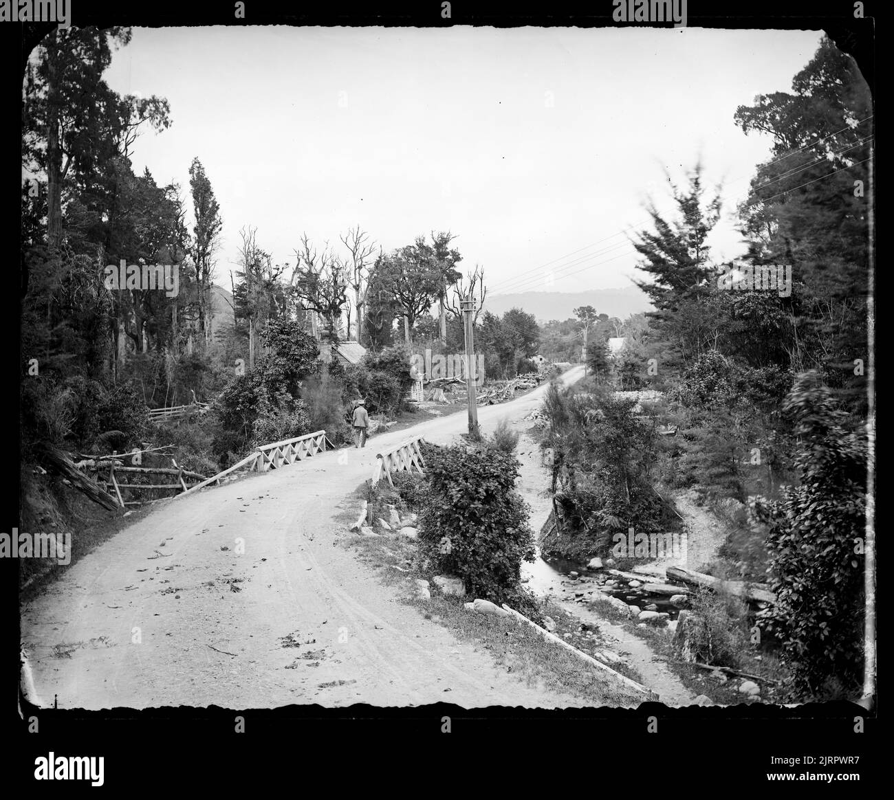 Bottom of the Mungaroa [Mangaroa] Hill NZ, looking down towards ...