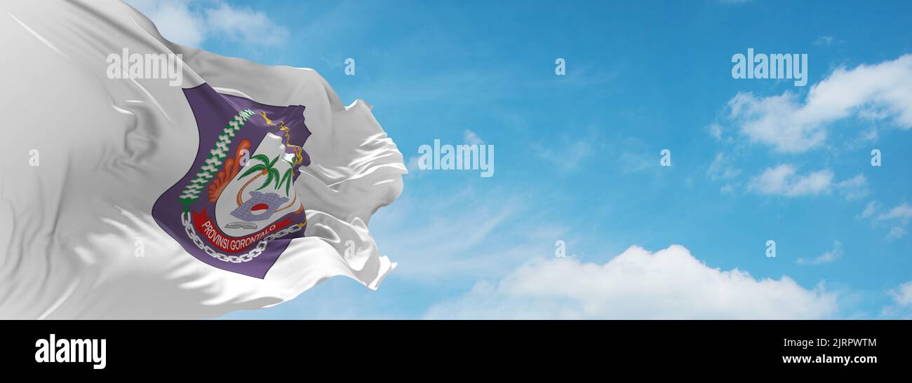 flag of Austronesian peoples Gorontalo people at cloudy sky background ...