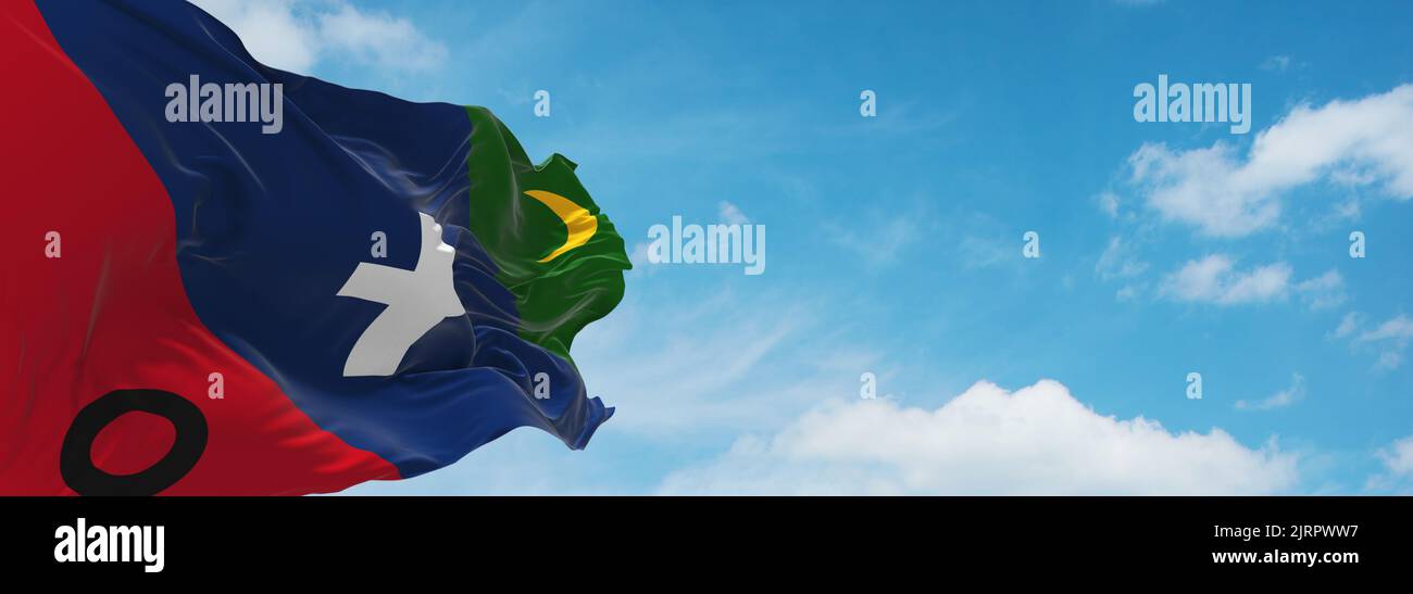 flag of Austronesian peoples Cebuanos at cloudy sky background ...