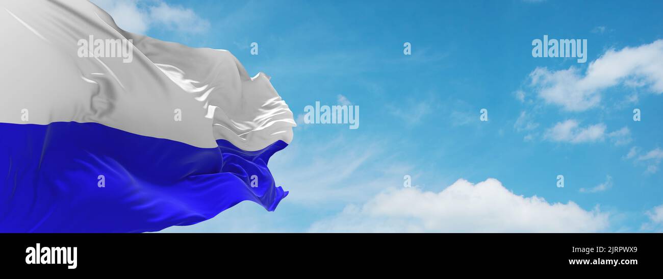 flag of Austronesian peoples Hiligaynons at cloudy sky background ...
