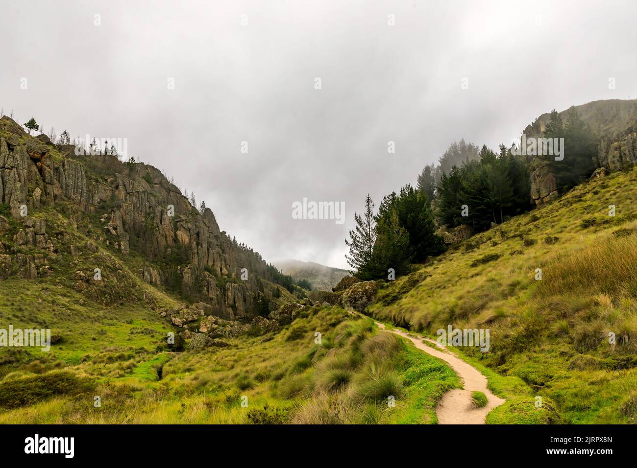 The beautiful Stone Forest Cumbemayo in Cajamarca, Peru on a cloudy day ...