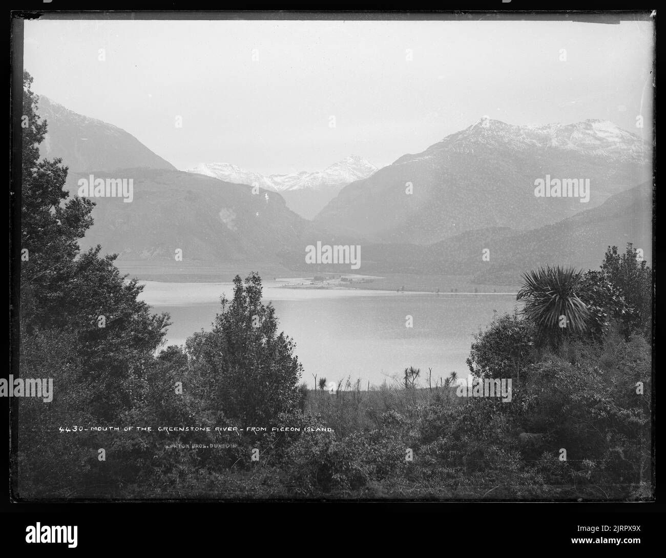 Mouth of the Greenstone River, from Pigeon Island, 1886, Dunedin, by ...
