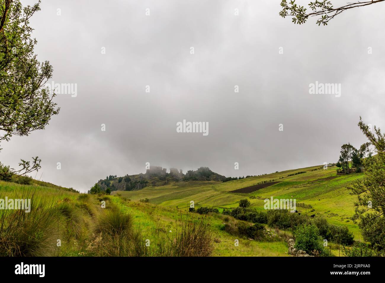 The beautiful Stone Forest Cumbemayo in Cajamarca, Peru on a cloudy day ...