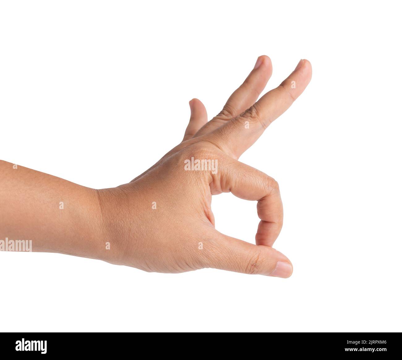 hand making gestures ok isolated on white background with clipping ...
