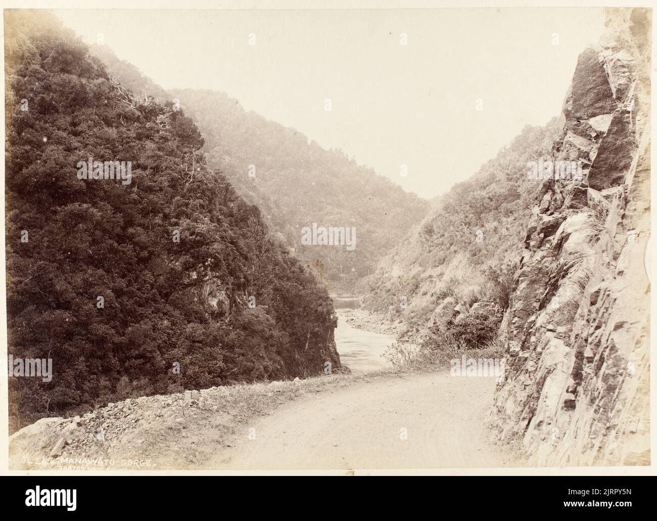 Manawatu Gorge. From the album: Views of New Zealand Scenery, circa ...