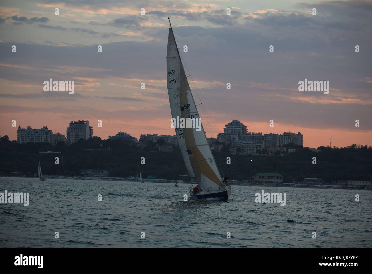 Sailing yacht regatta. Sailboats under sail in the race. Yachting ...