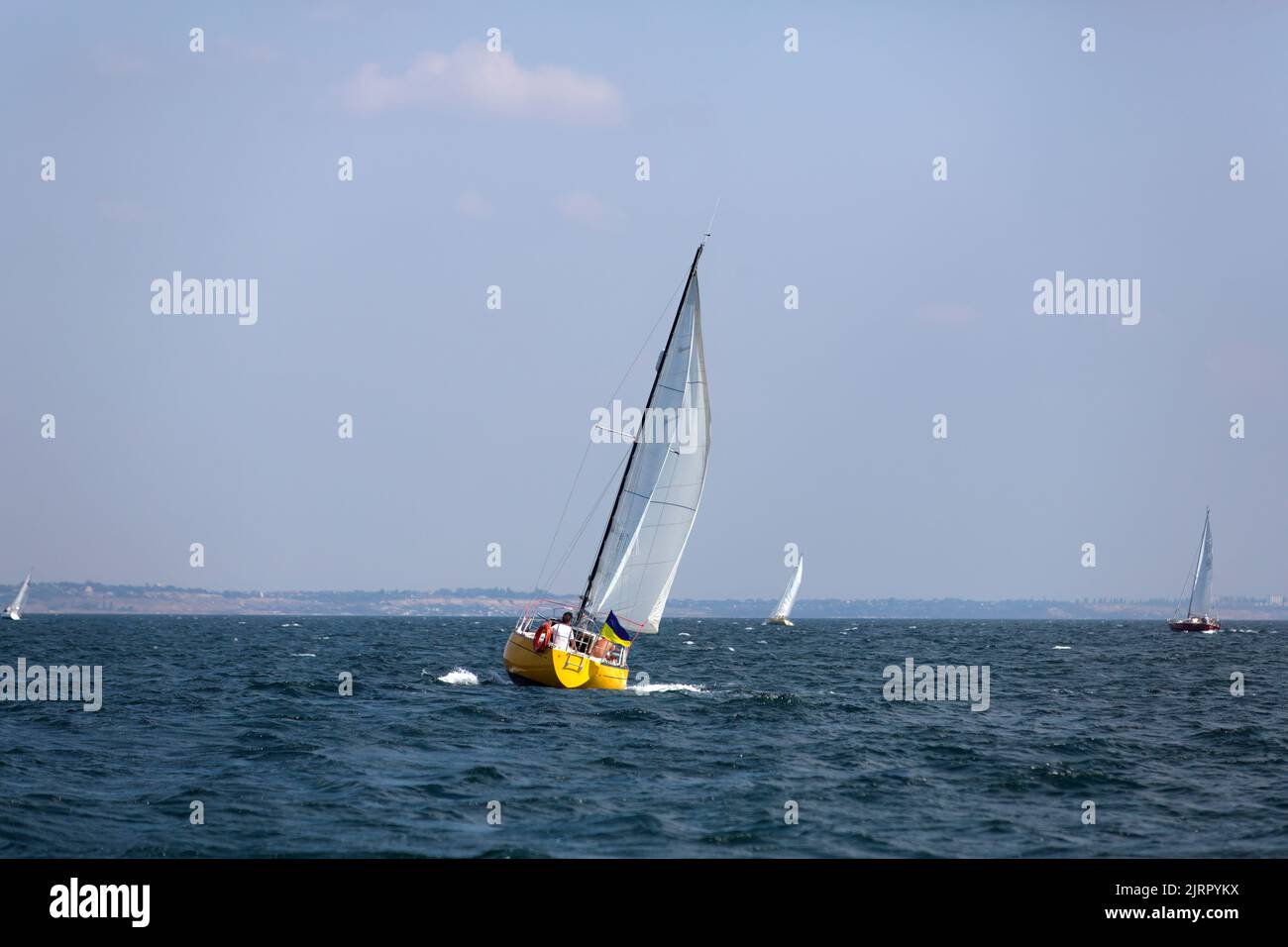 Sailing yacht regatta. Sailboats under sail in the race. Yachting ...