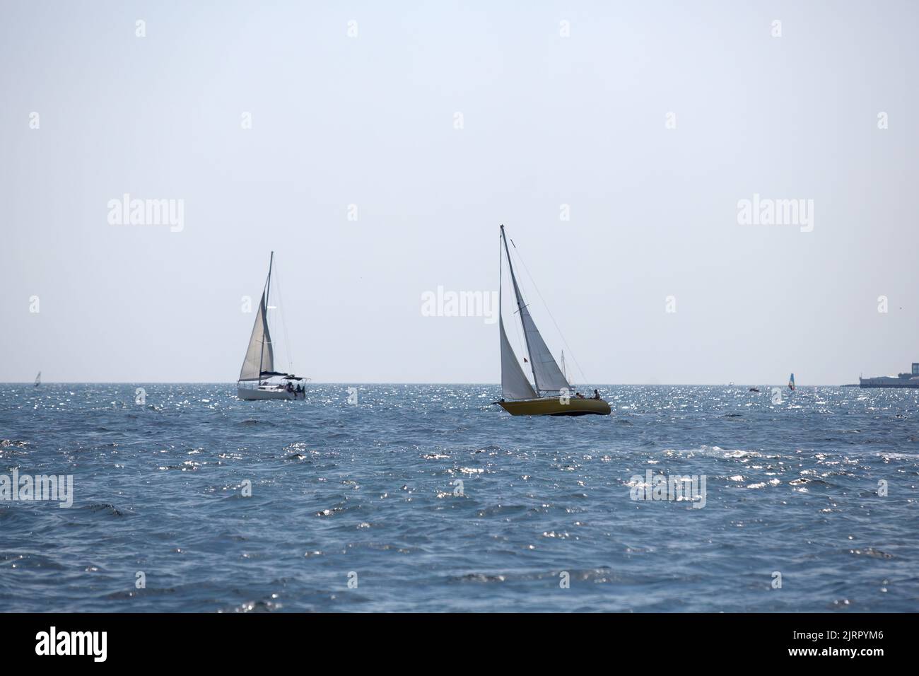 Sailing yacht regatta. Sailboats under sail in the race. Yachting ...
