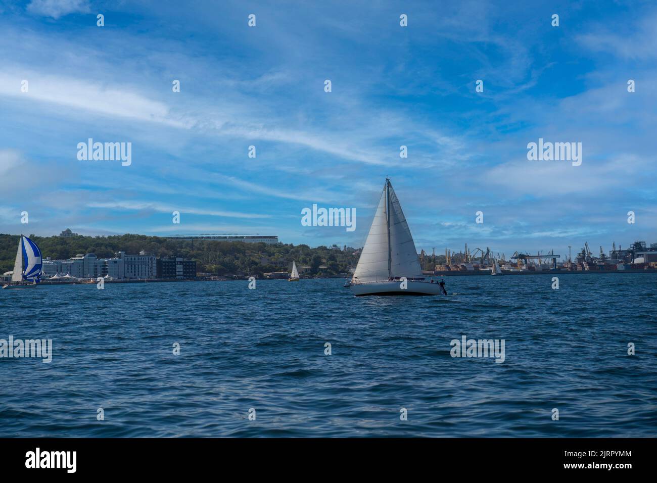 Sailing yacht regatta. Sailboats under sail in the race. Yachting ...
