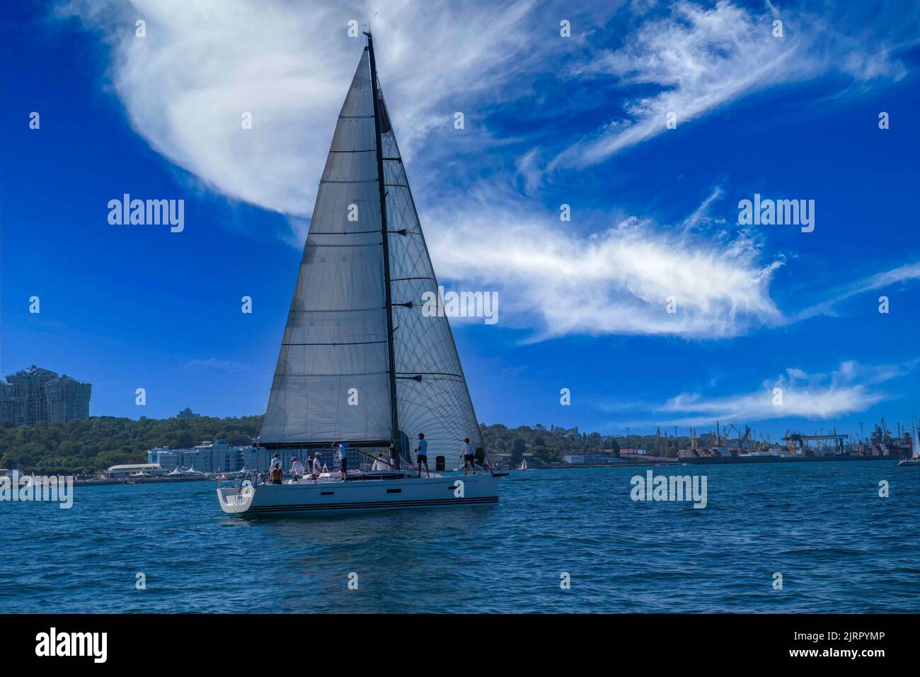Sailing yacht regatta. Sailboats under sail in the race. Yachting ...