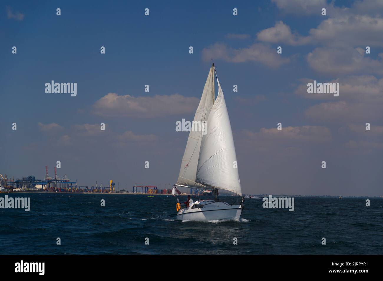 Sailing yacht regatta. Sailboats under sail in the race. Yachting ...