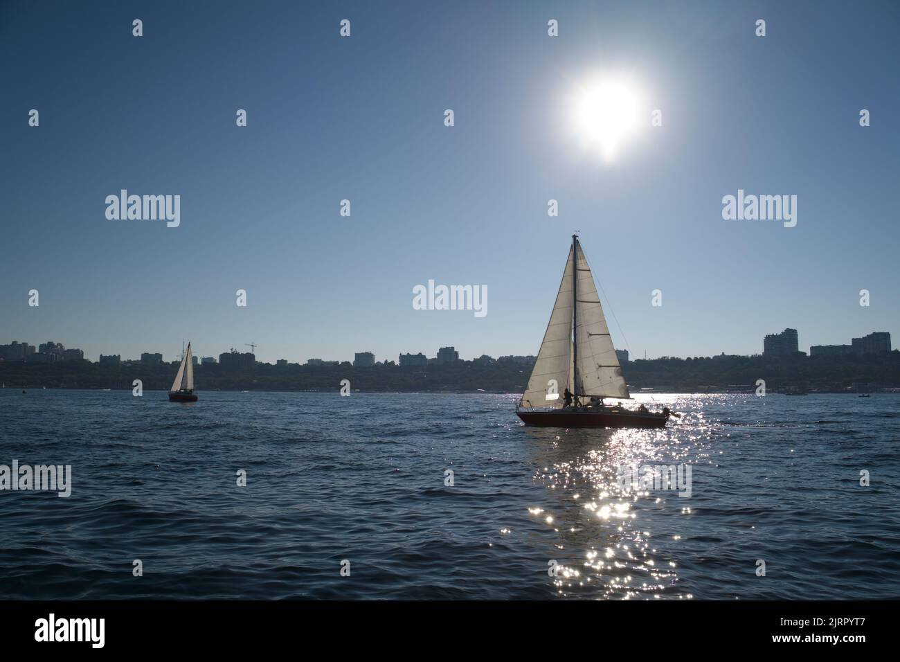 Sailing yacht regatta. Sailboats under sail in the race. Yachting ...