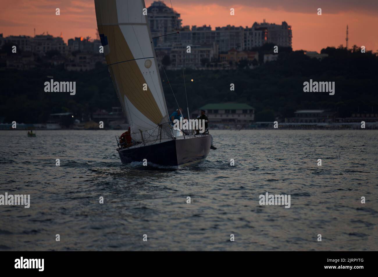 Sailing yacht regatta. Sailboats under sail in the race. Yachting ...