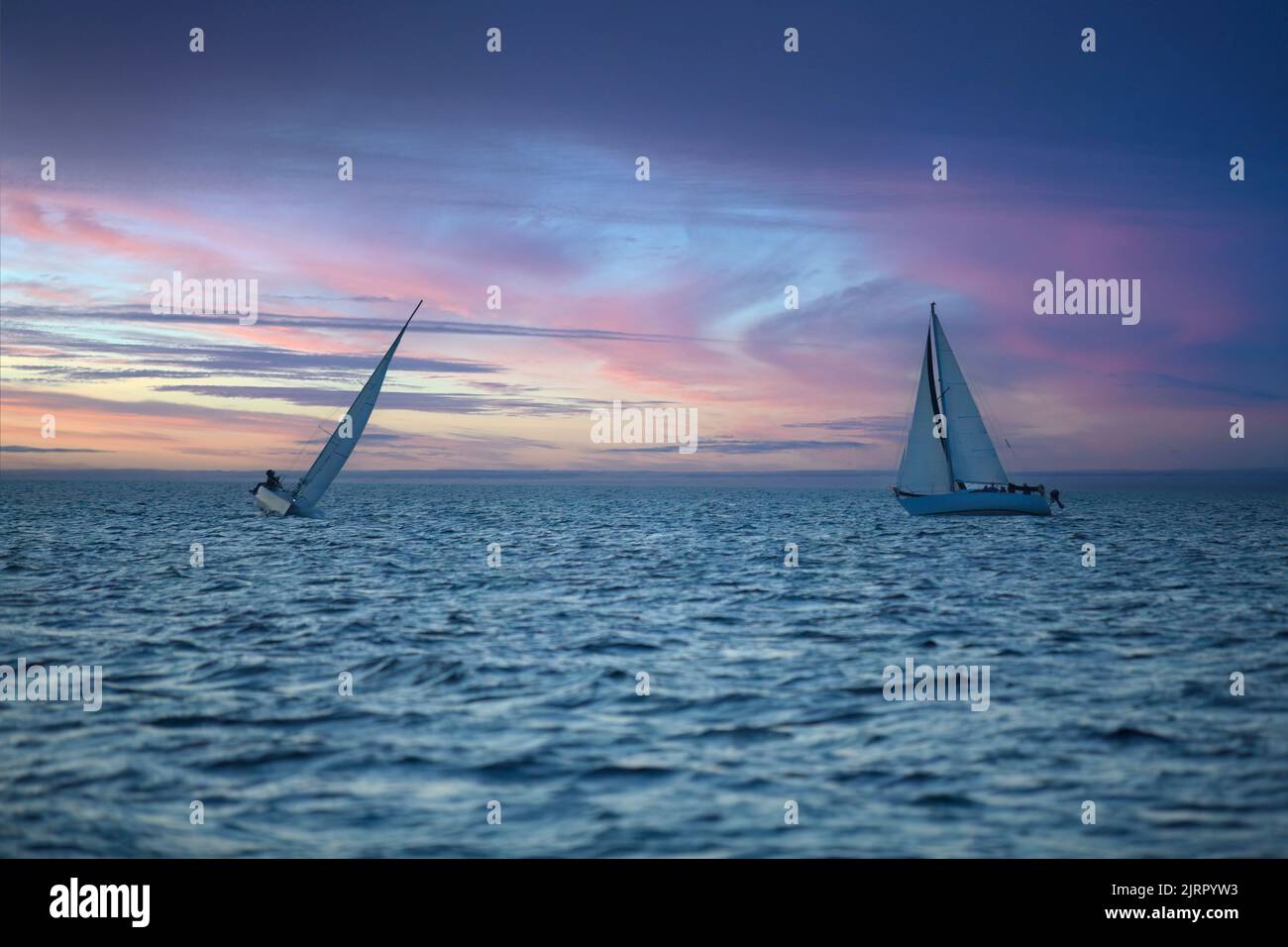 Sailing yacht regatta. Sailboats under sail in the race. Yachting ...