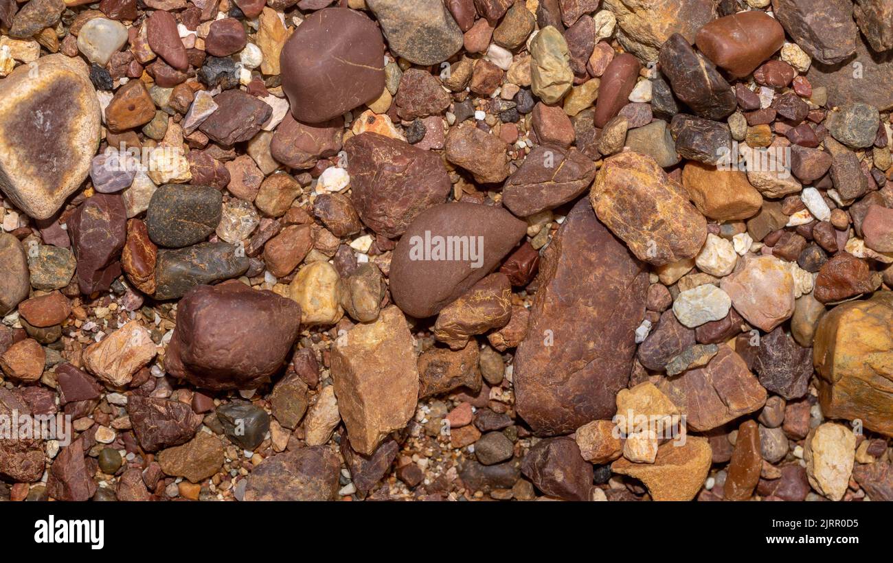 Abstract nature pebbles background. Brown pebbles texture. Stone ...