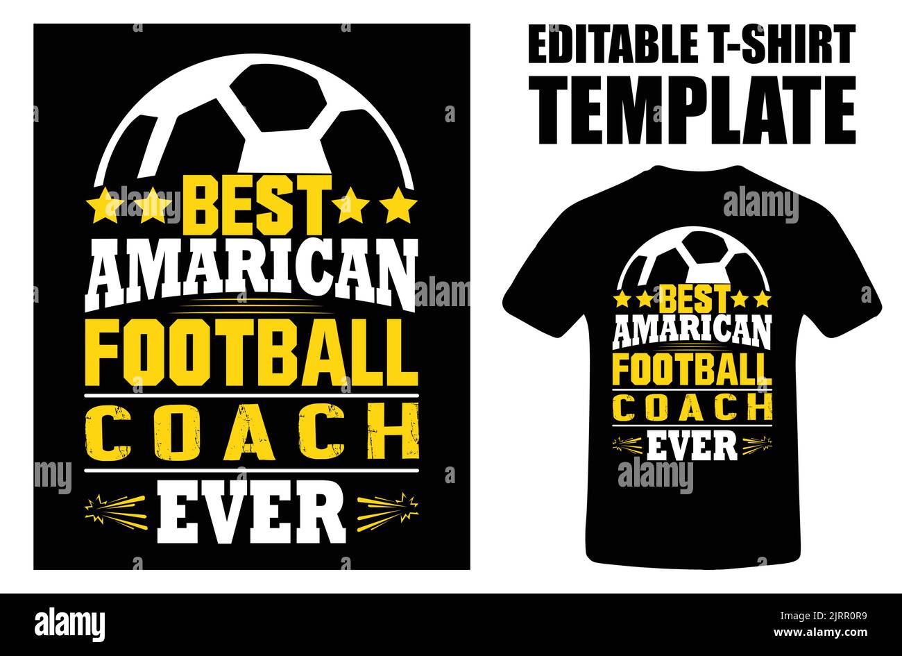 A creative design of 'Best American Football Coach Ever' on a black ...