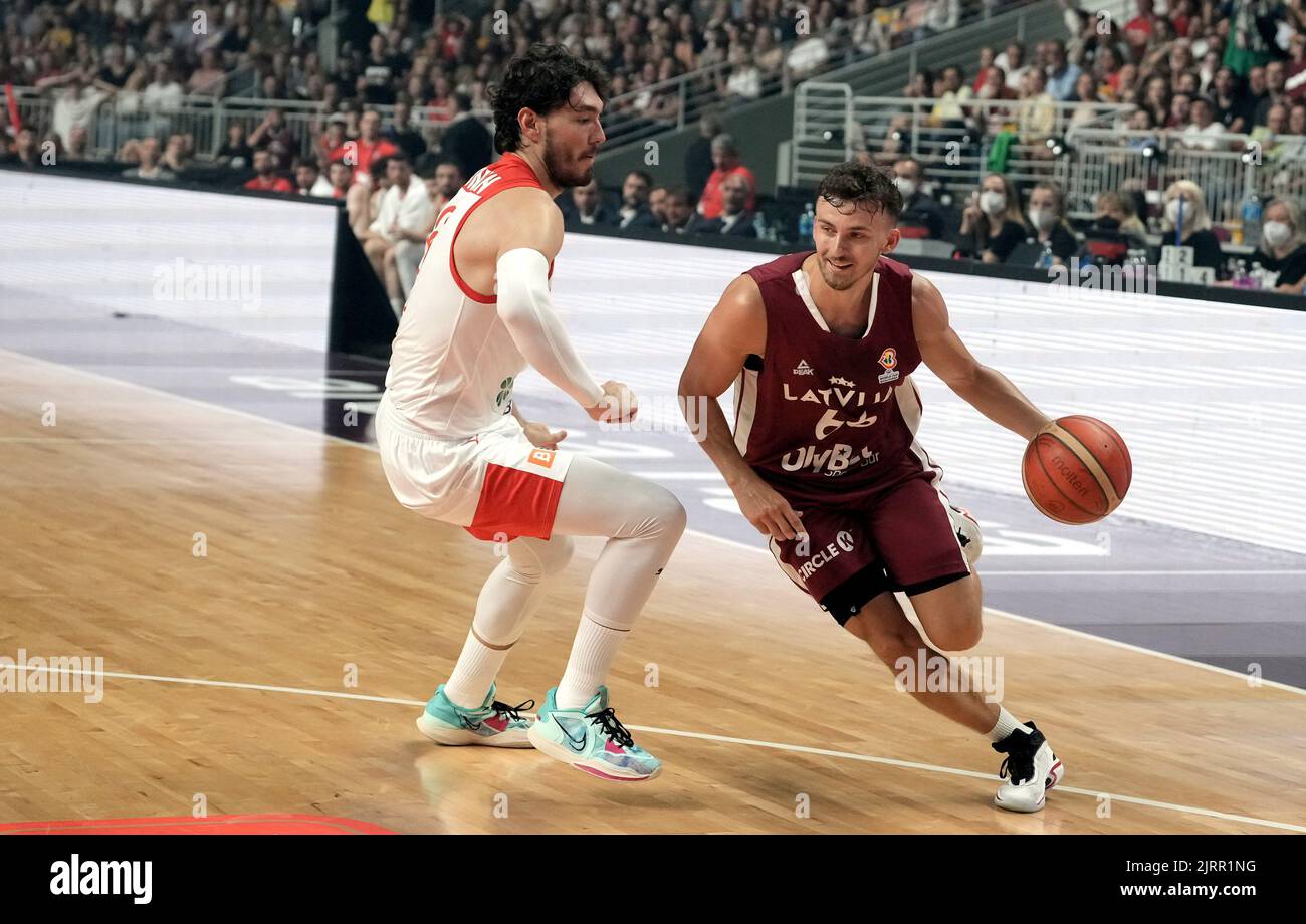 Riga, Latvia. 25th Aug, 2022. Latvia's Kristers Zoriks (R) accelerates ...