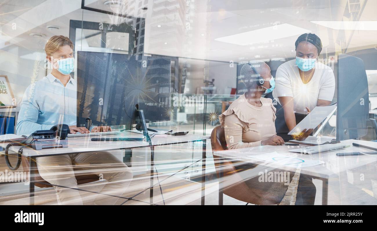 Covid business, global networking and future tech connection with ...