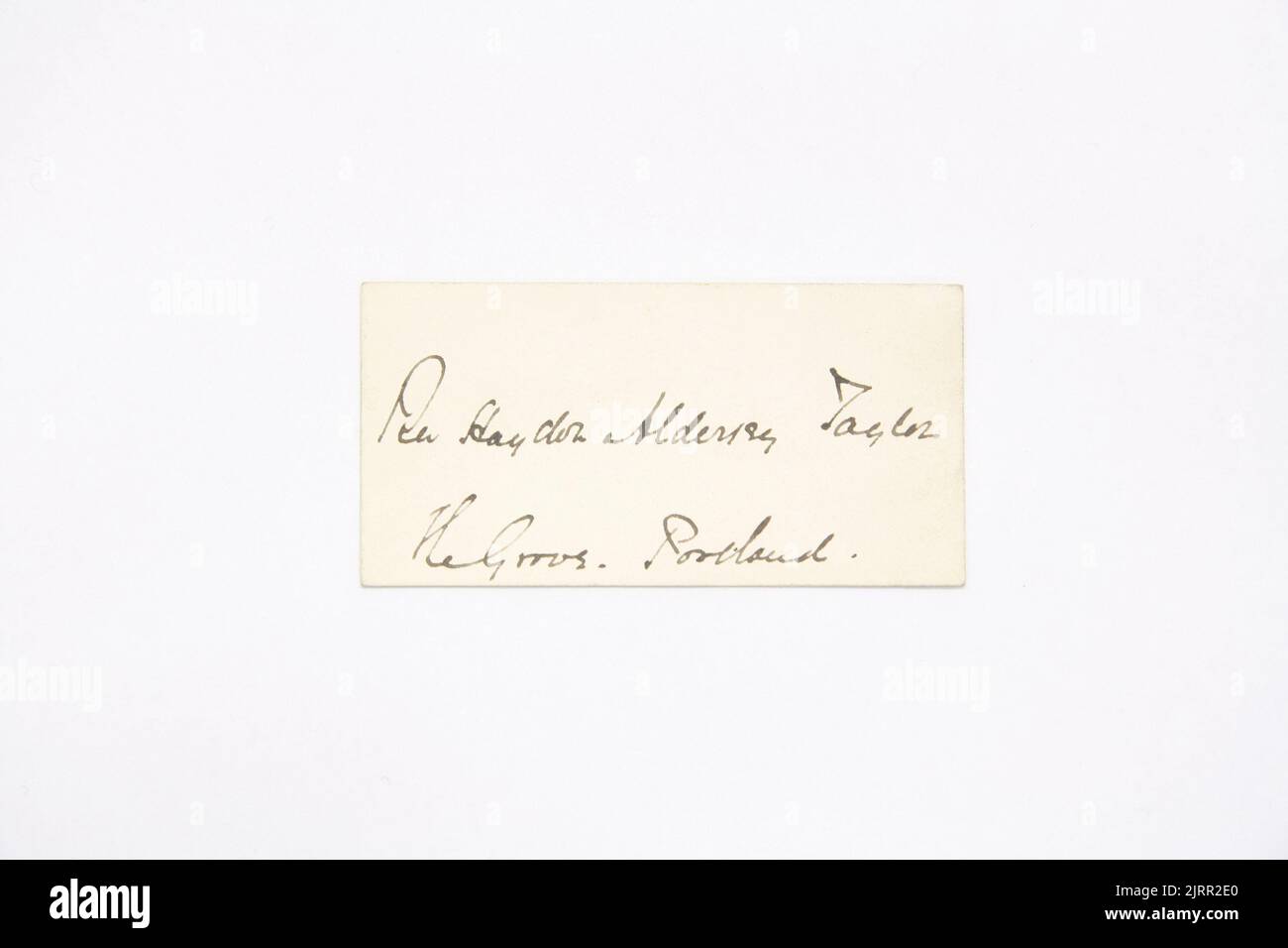 Visiting card, maker unknown. Bequest of the Edwin family, 1966 Stock ...