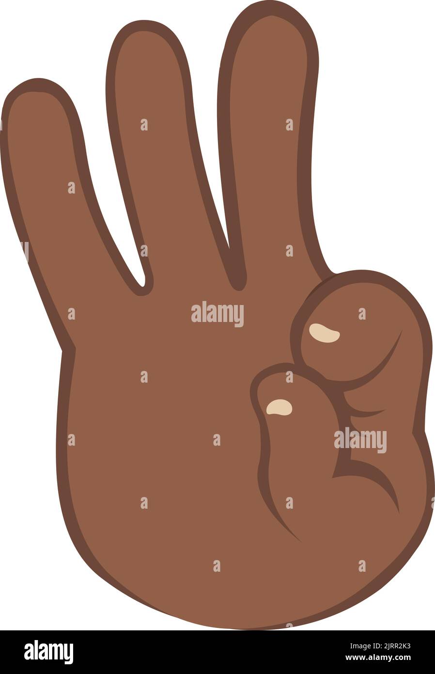 Vector illustration of a brown colored hand making an ok or perfect ...