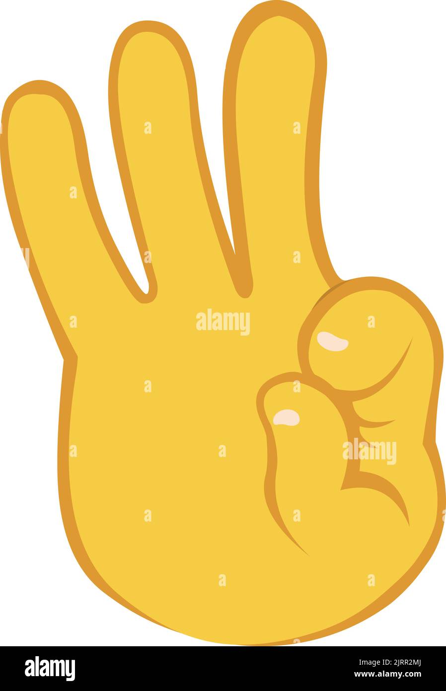 Vector illustration of a yellow colored hand making an ok or perfect ...