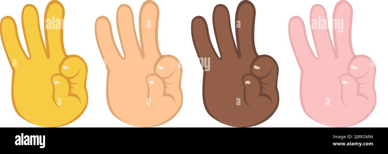 Vector illustration of hands of different colors making an ok or ...