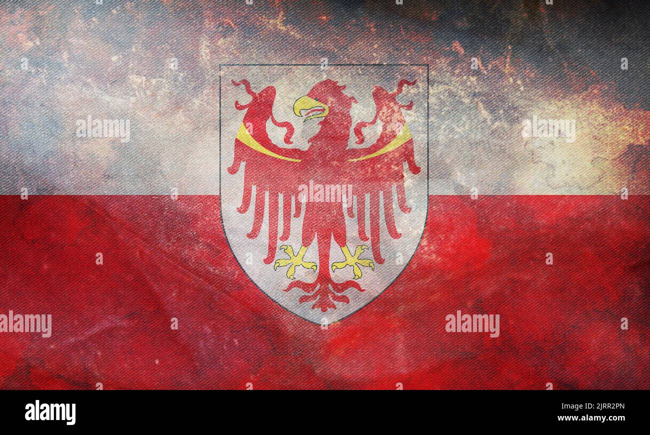 retro flag of German peoples South Tyroleans with grunge texture. flag ...