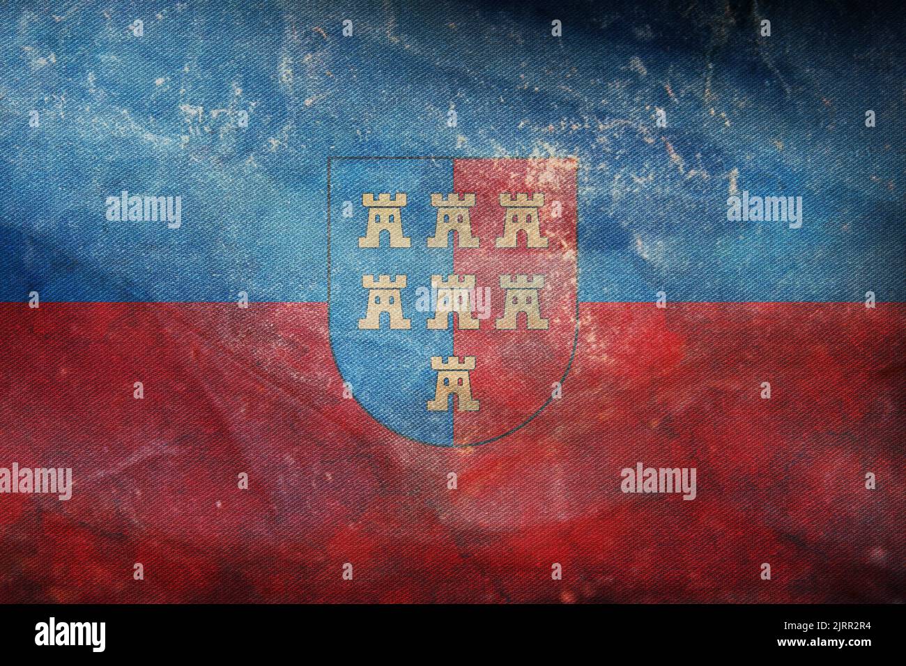 retro flag of German peoples Transylvanian Saxons with grunge texture ...