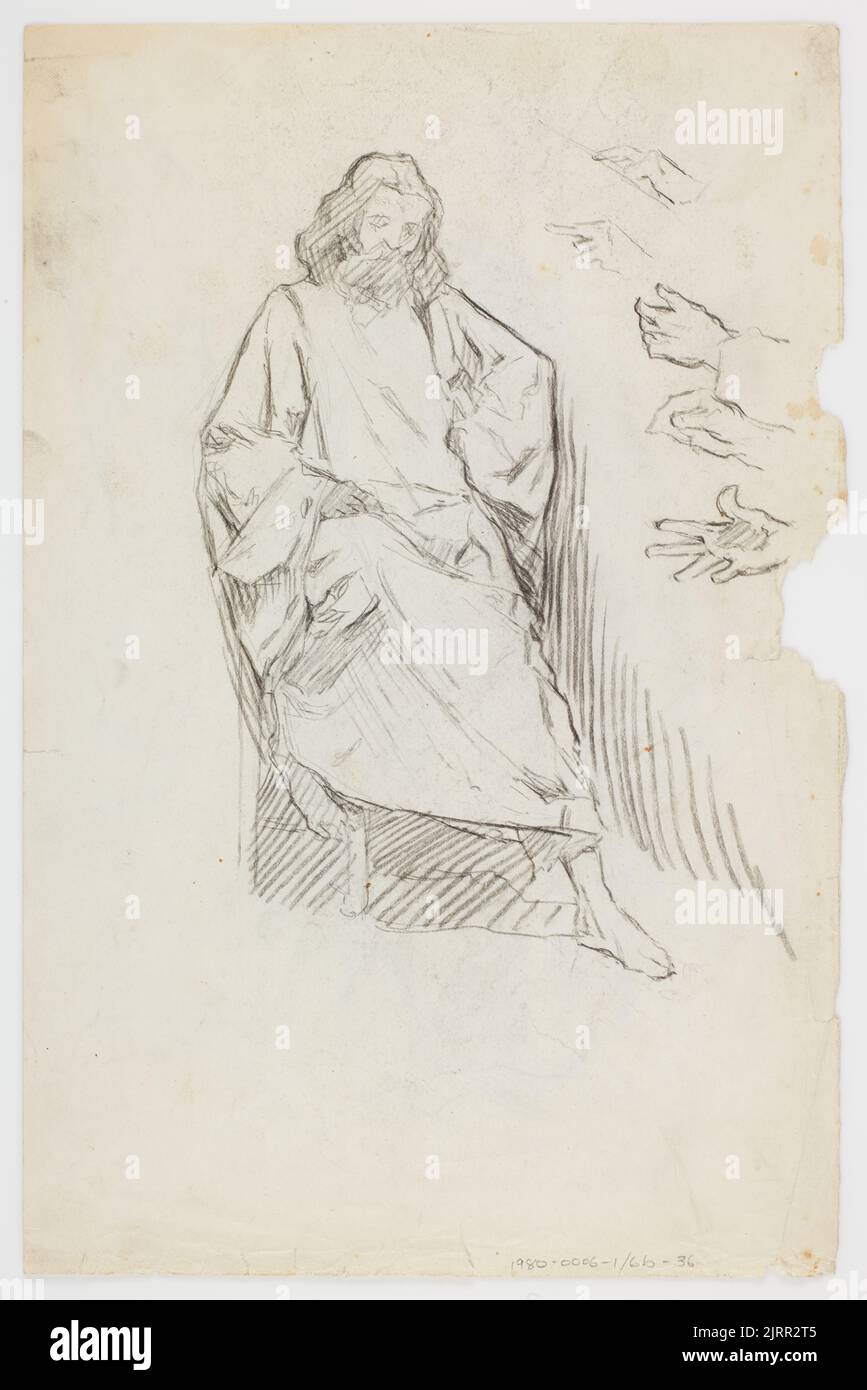Untitled [ Study of a seated monk], circa 1980, by Karl Sim, Petrus van ...