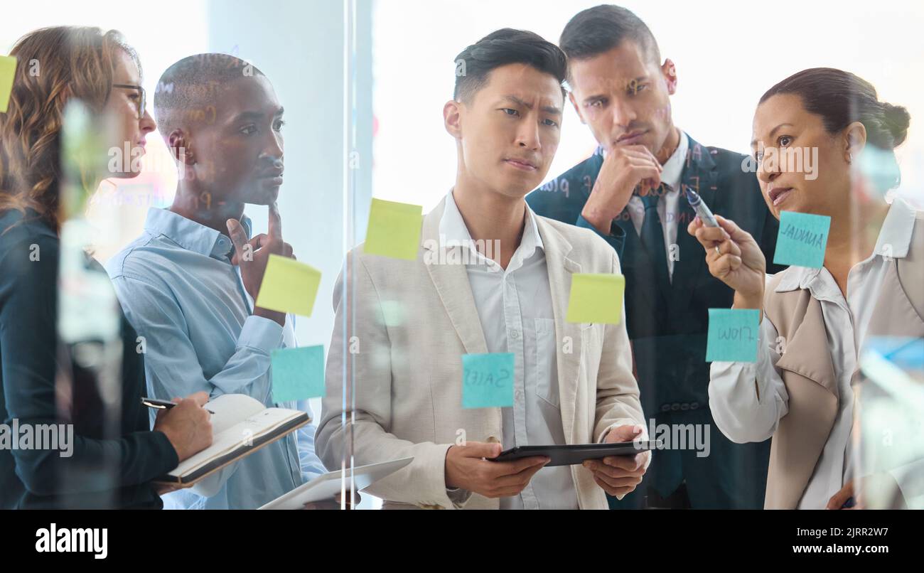 Teamwork, strategy and collaboration with planning business people ...