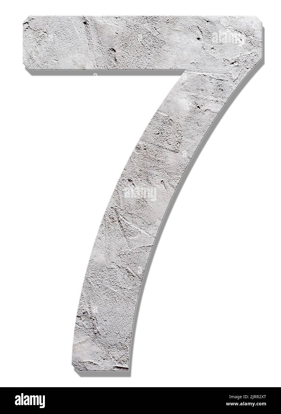 Number 7 with concrete texture, on white background Stock Photo - Alamy